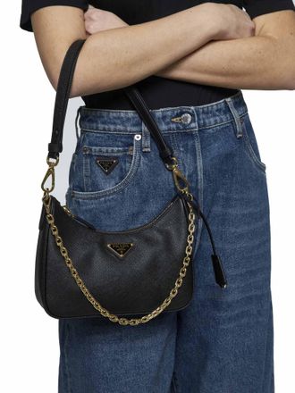 Prada Womens Mini Bag Re-Edition Black Calf Leather Handbags Hand