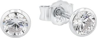 Amor Ohrstecker 925 Sterling Silber Damen Ohrschmuck, mit Zirkonia synth., 0,4 cm, Silber, Kommt in Schmuck Geschenk Box, 9062263