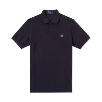 Fred Perry Homme, Tops, Bleu, Taille: M Polo Uni Coupe Slim
