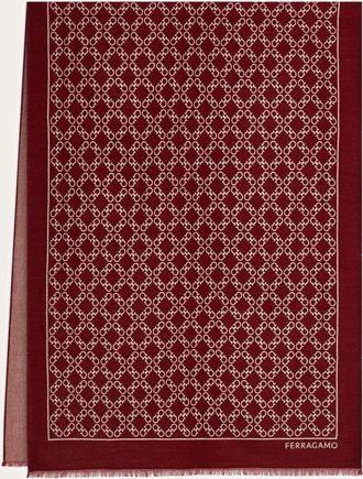 Ferragamo Damen Gancini-Stola in Jacquard-Verarbeitung mit Lurex Rot