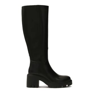 Kazar Schwarze Lederstiefel mit breiten Abs&auml;tzen - - Shoes - Damen - Schwarzk - 36 EU