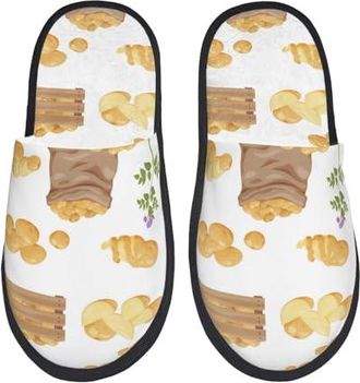Generic Pantoufles DHiver Motif De Fleur De Pomme De Terre Cool Et Amusant Cozy Pantoufles En Coton Antid&eacute;rapant Chaussons Maison Pour Automne Voyage Invit&eacute; L