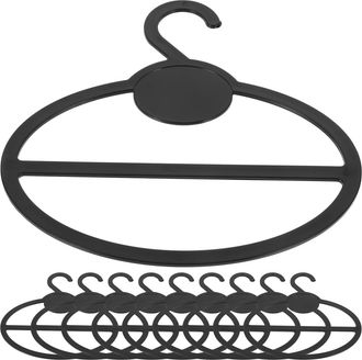 Amosfun 10 StüCk Multifunktionale Schwarze AufbewahrungshäNger FüR Schals TüCher Krawatten Und GüRtel - Praktischer Organizer Mit Rundhaken FüR Kleiderschrank