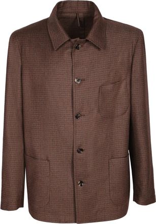 Dell'Oglio Homme, Vestes, Brun, Taille: L Chemise veste avec fermeture &eacute;clair