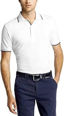 BOSS Hommes Paddy Polo en piqu&eacute; de Coton avec col et Poignets ray&eacute;s