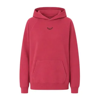 Zadig&Voltaire Femme, Sweatshirts et sweats &agrave; capuche, Rouge, Taille: 40 FR SweaT-shirt Georgy Mo Tour Lips Strass