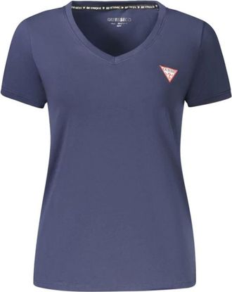 Guess Femme, Tops, Bleu, Taille: 44 FR T-shirt &agrave; col en V