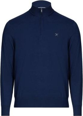 Hackett Pull à col zippé en coton et soie