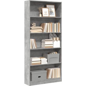vidaXL B&uuml;cherregal Betongrau 80x24x176 cm Holzwerkstoff - Vidaxl