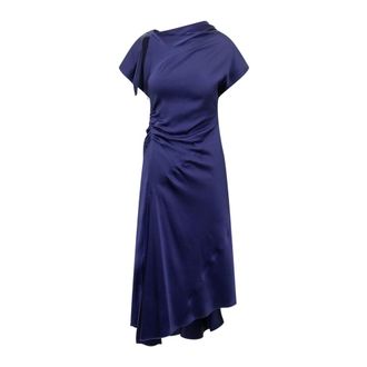 Victoria Beckham Femme, Robes, Bleu, Taille: 36 FR Asymmetric Gathered Dress