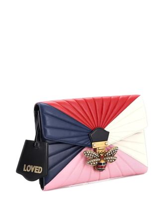 Gucci Queen Margaret Colorblock Clutch aus Leder - Mehrfarbig