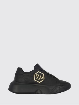 Philipp Plein Low-Top-Sneakers aus Leder in Kroko-Optik mit Hexagon-Logo