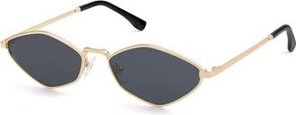 Sojos Lunettes de Soleil Modernes Petites Polaris&eacute;es Femme Homme Vintage Fines Design Irr&eacute;gulier UV400 SJ1233, Gris