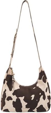 Fredsbruder Cuir sac &agrave; &eacute;paule bandouli&egrave;re Velvet Wild Midi Hobo Cow Pattern brun