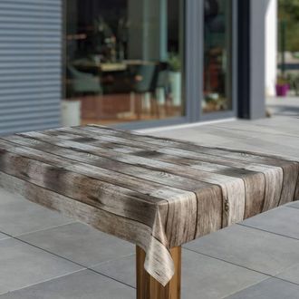 Laro Wachstuch-Tischdecke Abwaschbar Garten-Tischdecke Wachstischdecke PVC Plastik-Tischdecken Eckig Meterware Wasserabweisend Abwischbar, Muster:Holzoptik