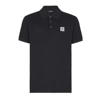 Balmain Besticktes Baumwoll-Polohemd - - Tops - Herren - Schwarzk - XL