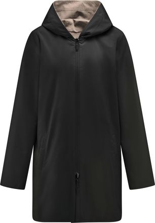 Peter Hahn Wende-Longjacke angeschnittener Kapuze Peter Hahn schwarz