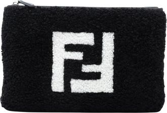 Fendi Pre-owned Shearling Pouch - Femme - Pre-owned - Noir - Taille: ONE Size