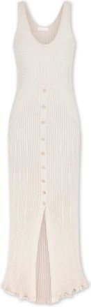 Paco Rabanne Femme, Robes, Beige, Taille: 38 FR Robe Longue en Maille Viscose