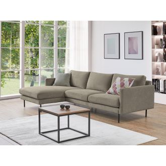 Mørteens home24 Ecksofa mit Longchair Grau Cordstoff Licia 262 x 82 x 156cm Longchair davorstehend links Skandi