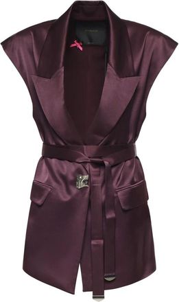 Pinko Pinko, Femme, Vestes, Rouge, Taille: 34 FR Veste sans Manches en Satin