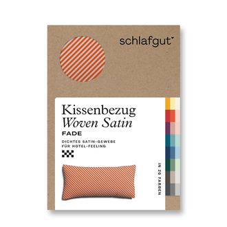Schlafgut Woven Fade Satin Kissenbezug 40 x 80 cm Yellow Fade gestreift in Premium Hotelqualit&auml;t, Kopfkissenbezug einzeln mit 100% weicher Baumwolle