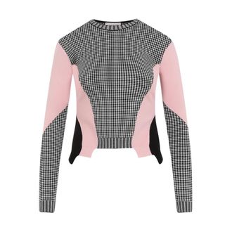 Alexander McQueen Schicker Schwarzer Hahnentritt Pullover - - Knitwear - Damen - Mehrfarbig - XS