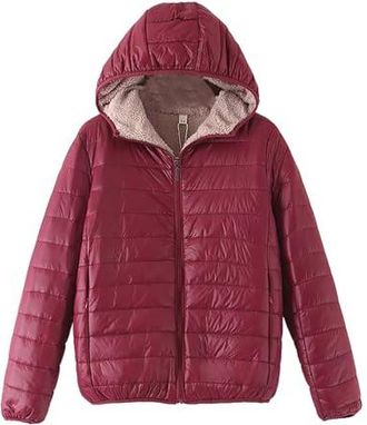 Generic Blouson Hiver Doudoune Femme Avec Fourrure Women S Winter Color Blocked Lamb Fleece Closure Elastic Short Warm Cotton Hooded Cotton Manteau Ski Doudou