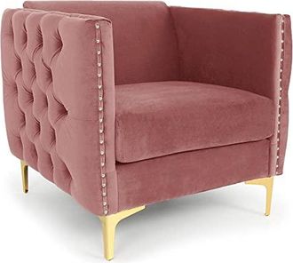 Menzzo Joshua Sessel mit Samtbezug Rosa