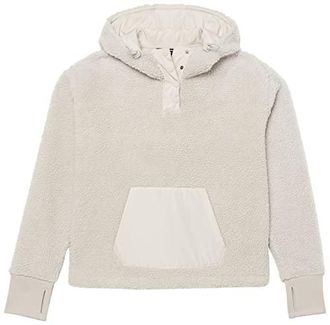 Amazon Essentials Veste à Capuche en Polaire avec Quart de Bouton Femme, Gris Clair, L