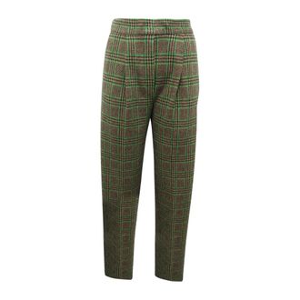 Emma & Gaia 22P765 Glen Check Hosen - - Trousers - Damen - Gr&uuml;n - S