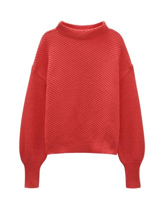 someday Damen Pullover | Strickpullover Tellina mit graphischem Muster Cosmic Coral, 42