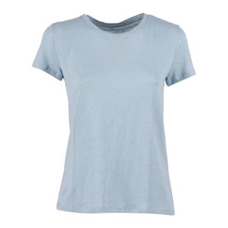 Majestic Filatures T-Shirt mit Rundhalsausschnitt und kurzen &Auml;rmeln - - Tops - Damen - Blau - L