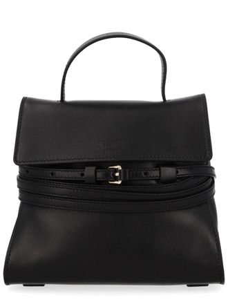 Moschino Womens Leather Handbag Tie Me Black Calf Handbags Hand Bags