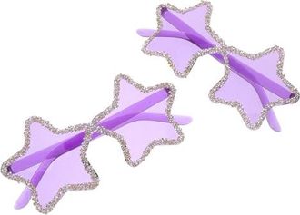 BESPORTBLE Lot de 2 Lunettes de Soleil sans Monture &Eacute;toile Violettes Orn&eacute;es, Accessoires de F&ecirc;te Disco et Photomaton, Lunettes de Soleil Amusantes pour Soir&eacute;es P