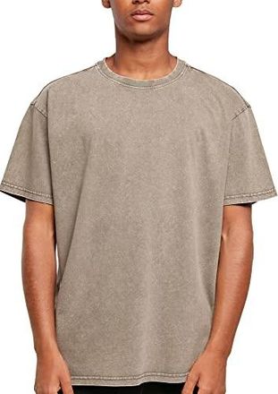 Build Your Brand Th&eacute; surdimensionn&eacute; Acid Washed Heavy Oversized T-Shirt, Darkkaki, M Homme