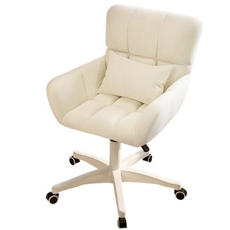 Generic Drehbarer Schreibtischstuhl Aus Samt - H&ouml;henverstellbarer Arbeitsstuhl Mit 360&deg;-R&auml;dern for Den Einsatz Im B&uuml;ro, Schlafzimmer Oder Waschtisch(Beige)