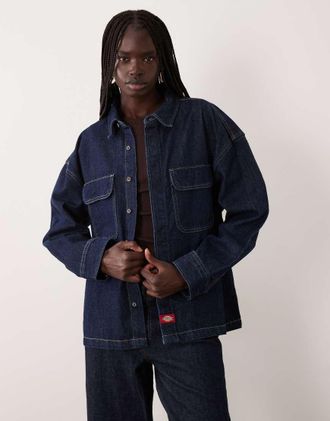 Dickies Mechanic Oversize-Jeanshemd in Rinseblau