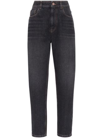 Brunello Cucinelli jean &agrave; coupe cigarette - Noir