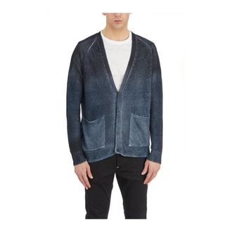 Avant Toi V-Ausschnitt-Cardigan mit Schatten - - Knitwear - Herren - Blau - M