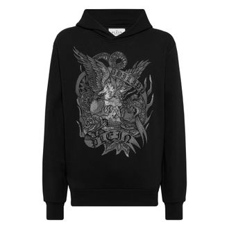 Philipp Plein Homme, Sweatshirts et sweats &agrave; capuche, Noir, Taille: L SweaT-shirt &agrave; Capuche Crystal Tattoo