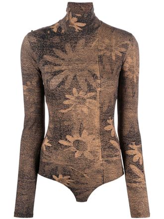 Maison Margiela Oberteil mit Print - Braun