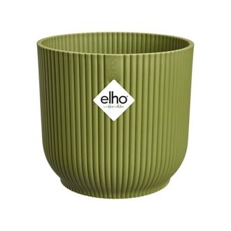 ELHO Vibes Fold Rond Mini 11 - Pot De Fleurs pour Int&eacute;rieur - Plastique 100% recycl&eacute; - &Oslash; 11.1 x H 10.5 cm - Vert/Vert Foug&egrave;re