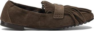 Tory Burch Femme, Chaussures, Brun, Taille: 40 EU Mocassins plats &agrave; franges en daim