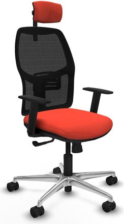 Piqueras y Crespo Alfera Drehstuhl mit 1D-Armen, h&ouml;henverstellbare Lendenwirbelst&uuml;tze und h&ouml;henverstellbares Kopfteil und Neigungsverstellung, ausgestattet mit 4 Positi