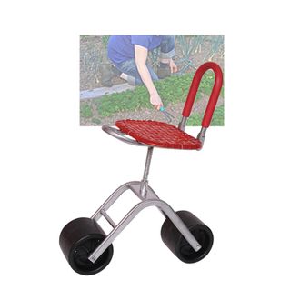 Generic Gartenwagen Mit Rollen, Rollbarer Gartenhocker Um 360&deg; Verstellbarem Drehsitz, for Die Gartenarbeit Auf Der Terrasse(Red)