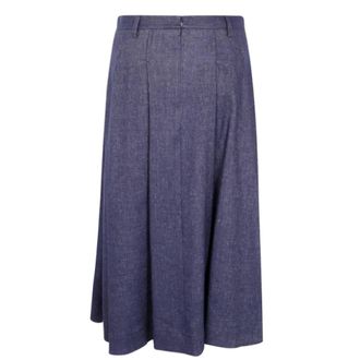 Seventy Femme, Jupes, Bleu, Taille: 36 FR Jupe Midi Plissée