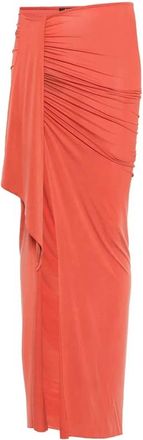 Balmain Femme, Jupes, Orange, Taille: 36 FR Draped-detail Slit Maxi Skirt