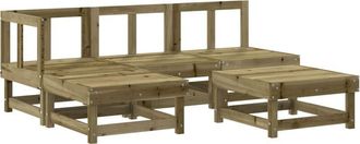 vidaXL Salon de jardin 5 pcs bois de pin imprégné vidaXL