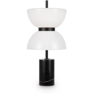 Maytoni Maytoni Kyoto Lampe de table LED int&eacute;gr&eacute;e moderne noire 3000 K 350 lm abat-jour blanc